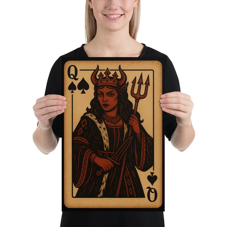 Queen of Spades Poster: Evil Mistress Tarot Card Art - Etsy
