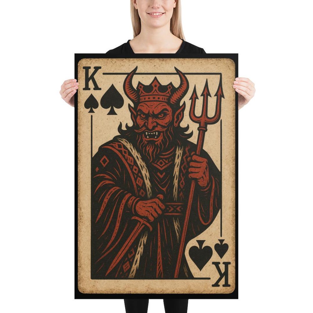Evil King of Spades Poster, Devil Horns, God of War Art - Etsy