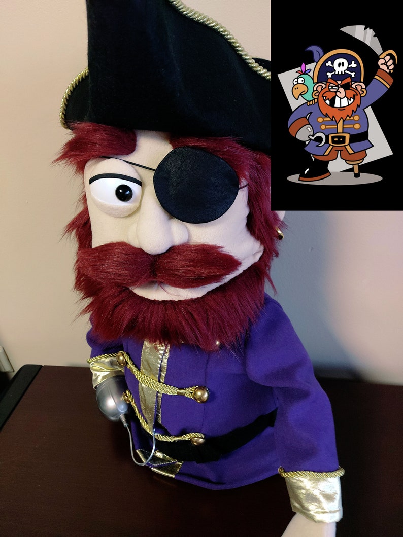 PIRATE PUPPET CUSTOM Professional Hand Rod Puppet Half Body | Etsy