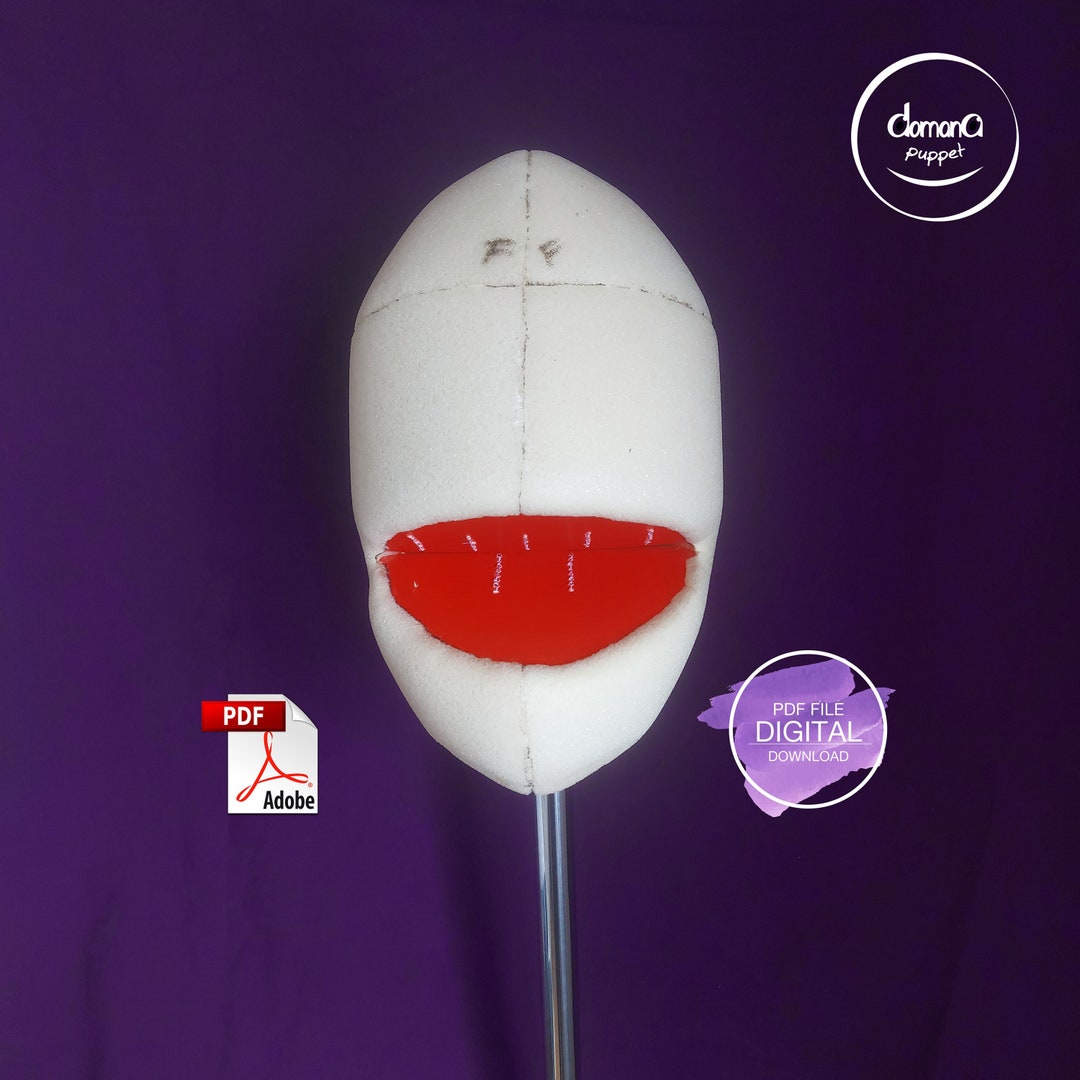 Oval Head Big Chin Puppet Foam PATTERN PDF File DIGITAL Download - Etsy