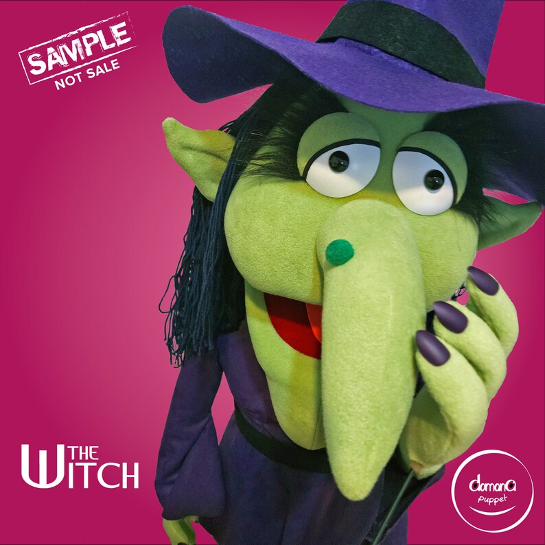 WITCH PUPPET- Professional Hand Rod Puppet Half Body - Etsy