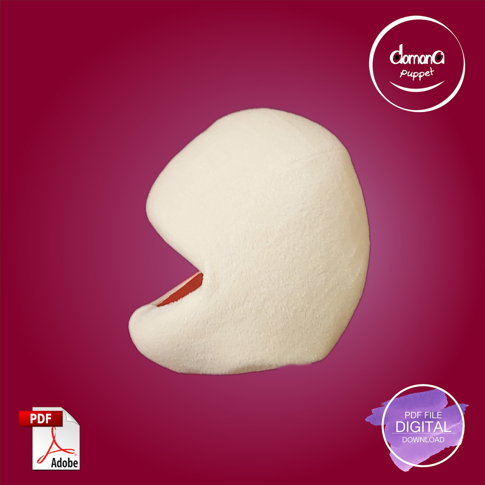 Round Head Puppet FOAM and FLEECE Patterns PDF File Digital - Etsy