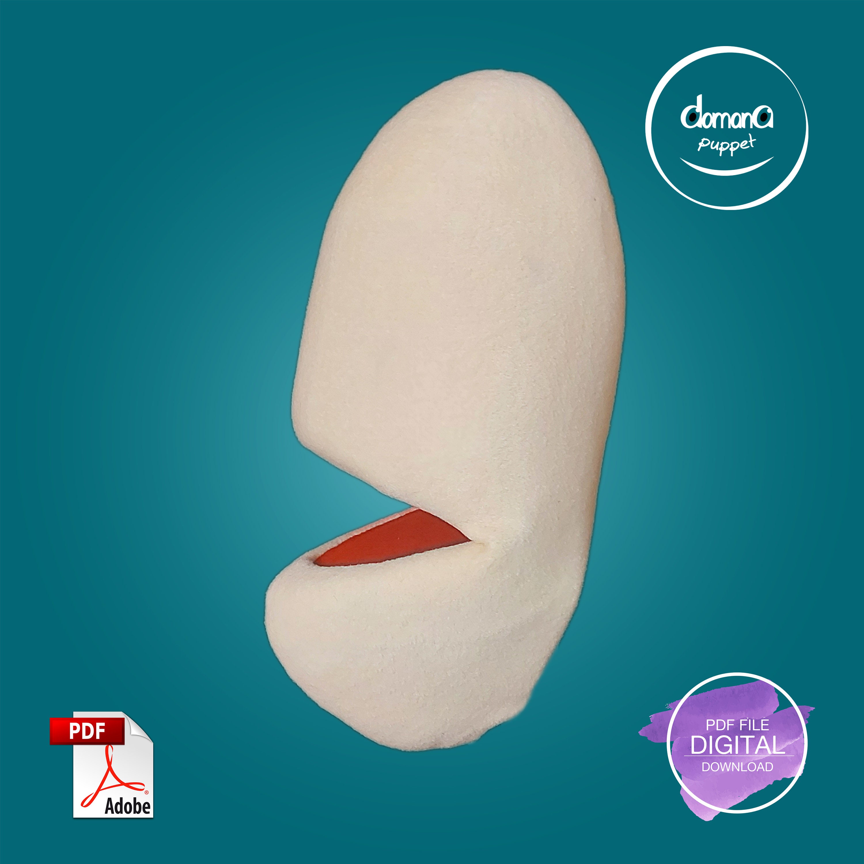 Big Mouth big Chin Puppet Head FOAM and FLEECE PATTERNS Pdf - Etsy Canada