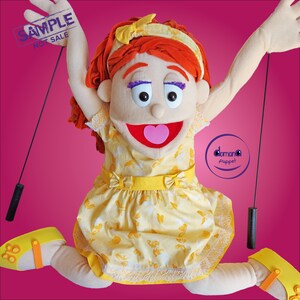 Cute GIRL PUPPET - Professional Hand Rod Puppet - Full Body - Etsy