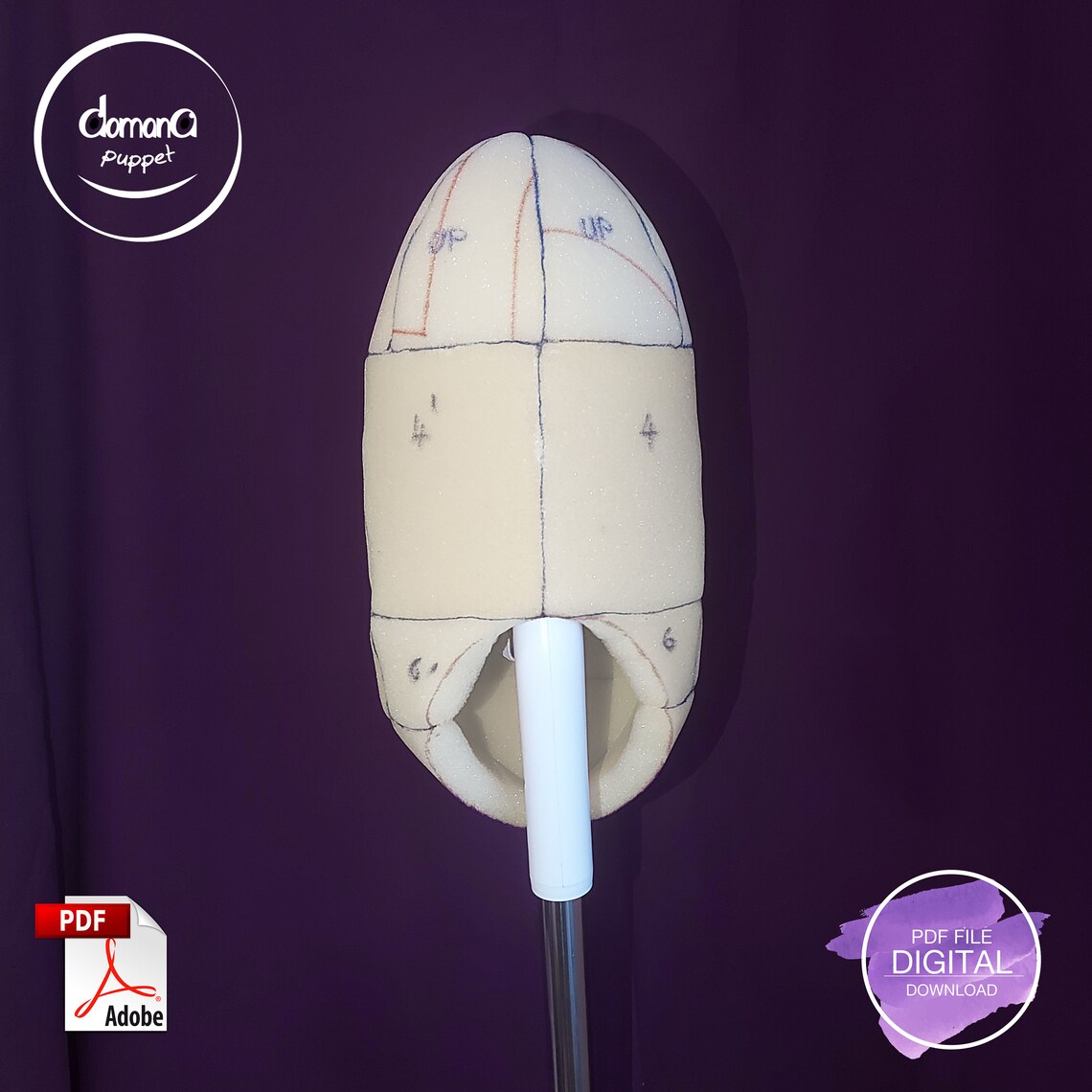 Big Mouth big Chin Puppet HEAD FOAM PATTERN Pdf File Digital - Etsy