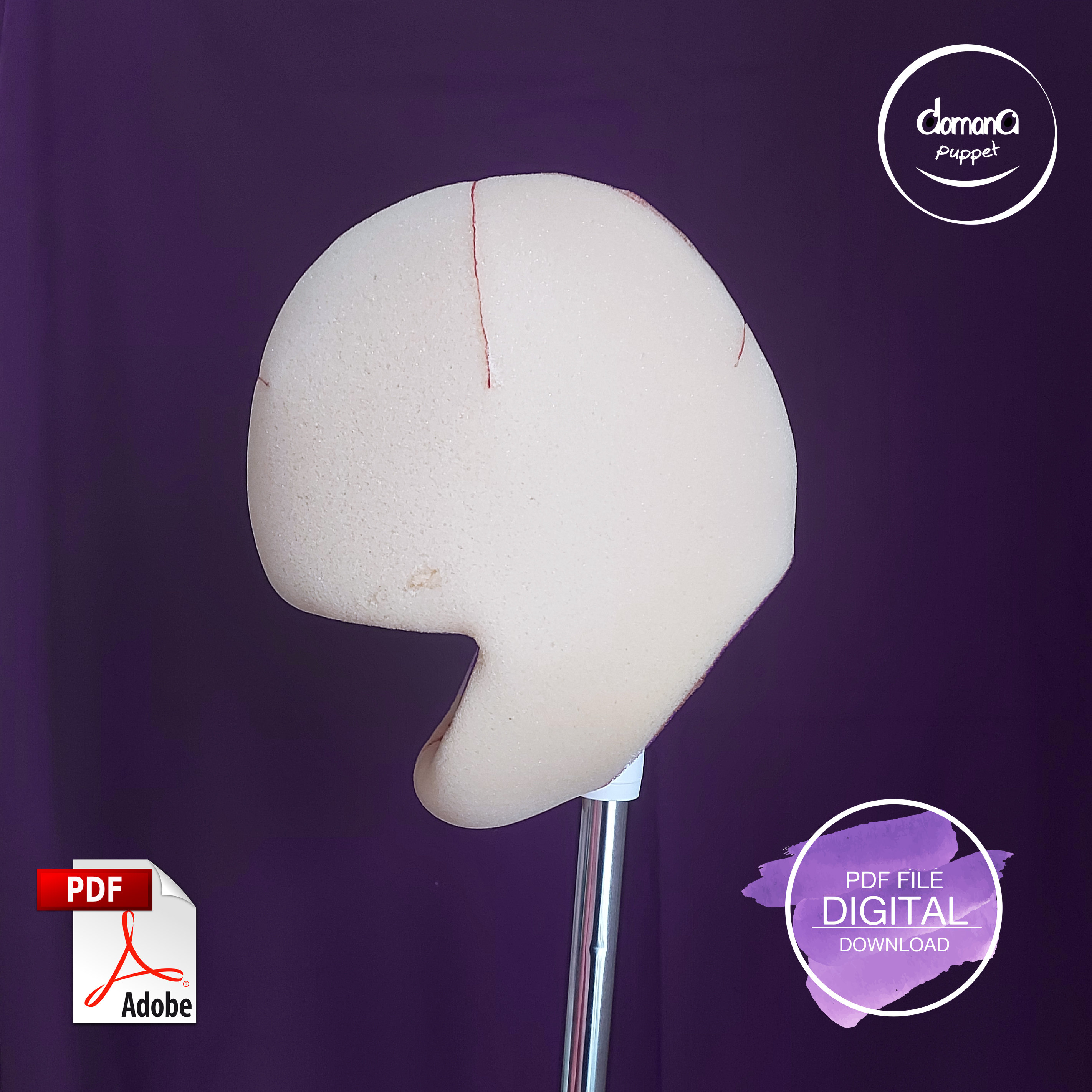 Round Head Puppet FOAM PATTERN PDF File Digital Download - Etsy