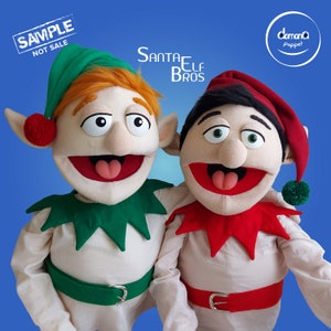 ELF PUPPET CUSTOM Professional Hand Rod Puppet half Body Christmas Elf ...