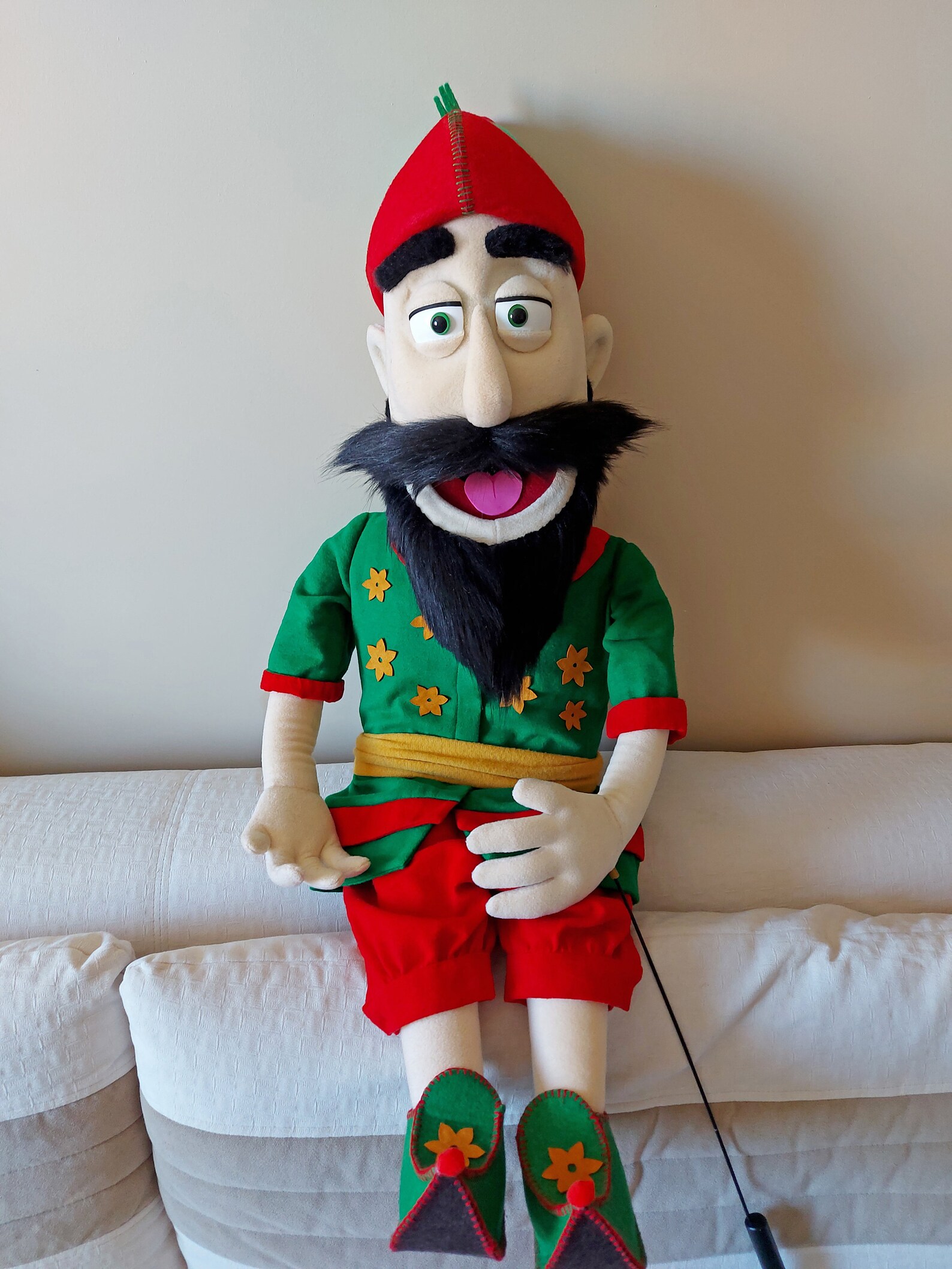 KARAGOZ & HACIVAT PUPPETS - Custom Professional Hand Rod Puppet - Full ...