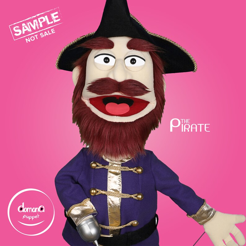 PIRATE PUPPET CUSTOM Professional Hand Rod Puppet Half Body - Etsy