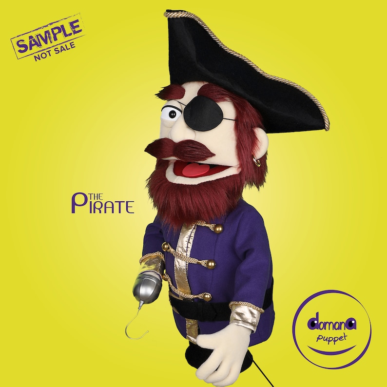 PIRATE PUPPET CUSTOM Professional Hand Rod Puppet Half Body - Etsy