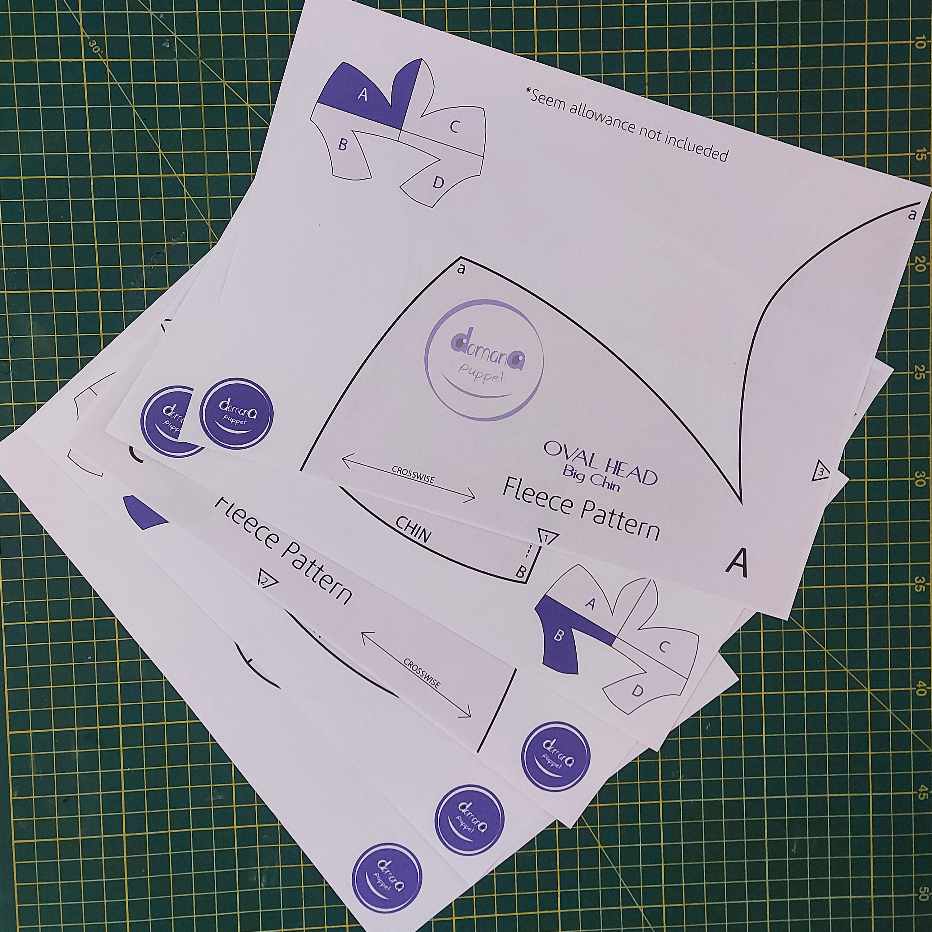 Oval Head Big Chin Puppet FLEECE PATTERN PDF File Digital - Etsy