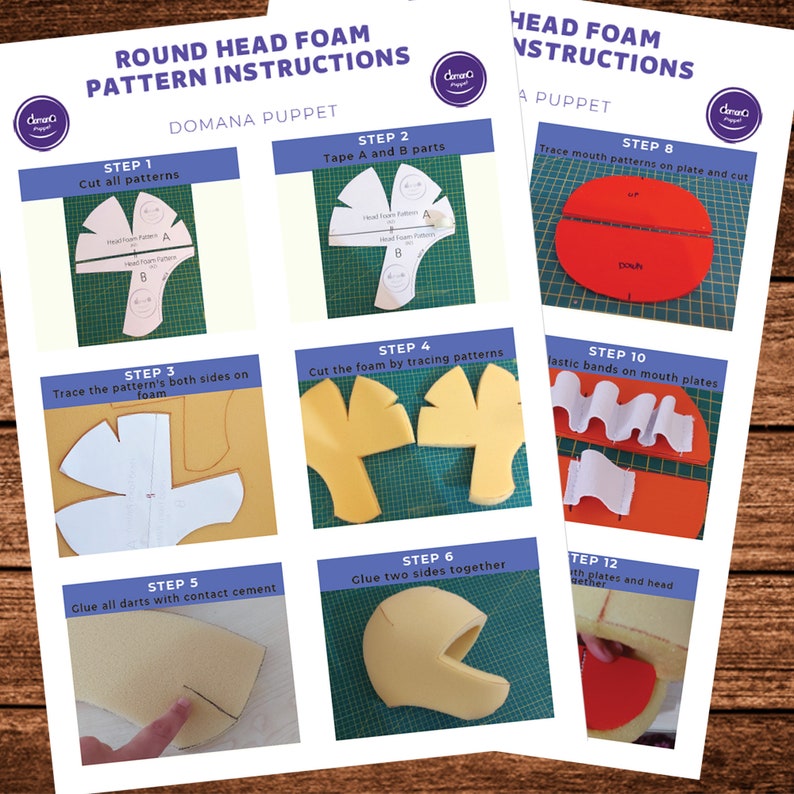 Round Head Puppet FOAM PATTERN PDF File Digital Download | Etsy