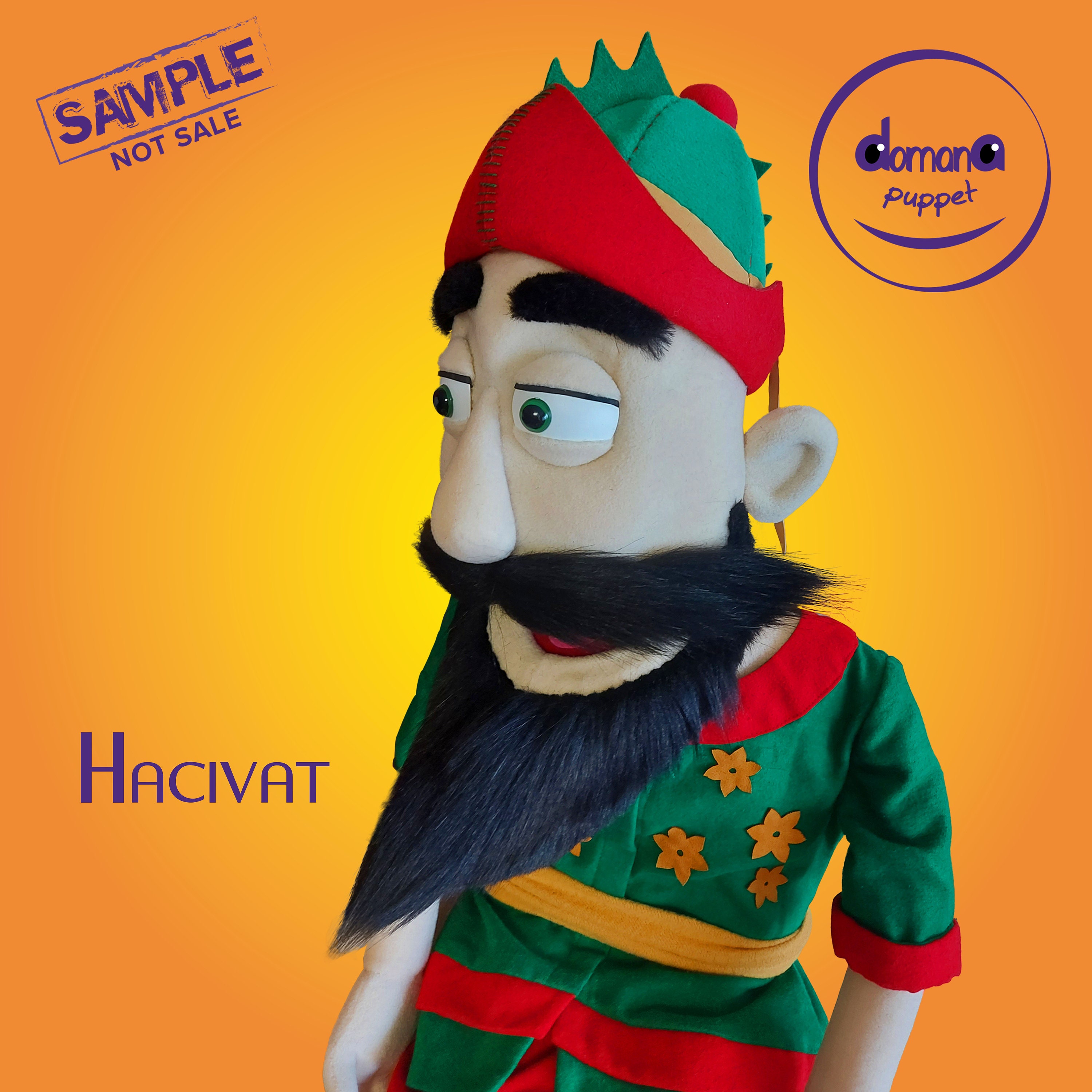 KARAGOZ & HACIVAT PUPPETS Custom Professional Hand Rod Puppet Full Body ...