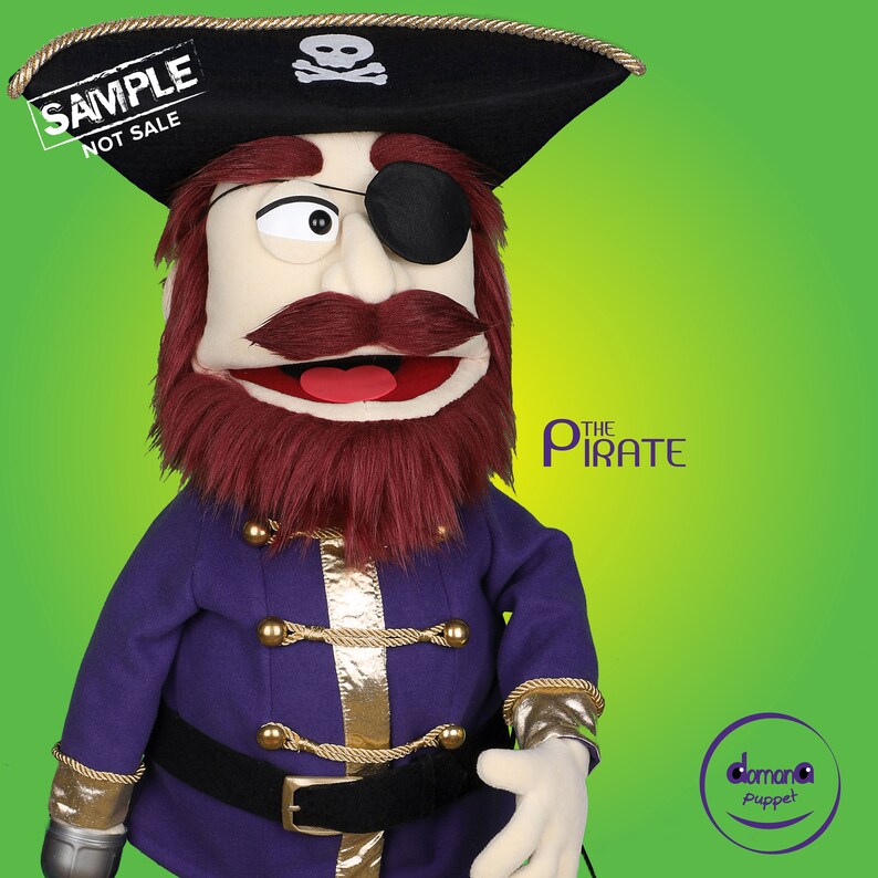 PIRATE PUPPET CUSTOM Professional Hand Rod Puppet Half Body - Etsy