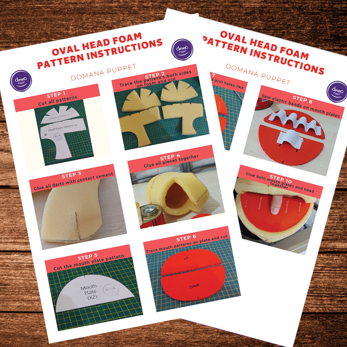 Oval HEAD FOAM PATTERN Pdf File Digital Download - Etsy