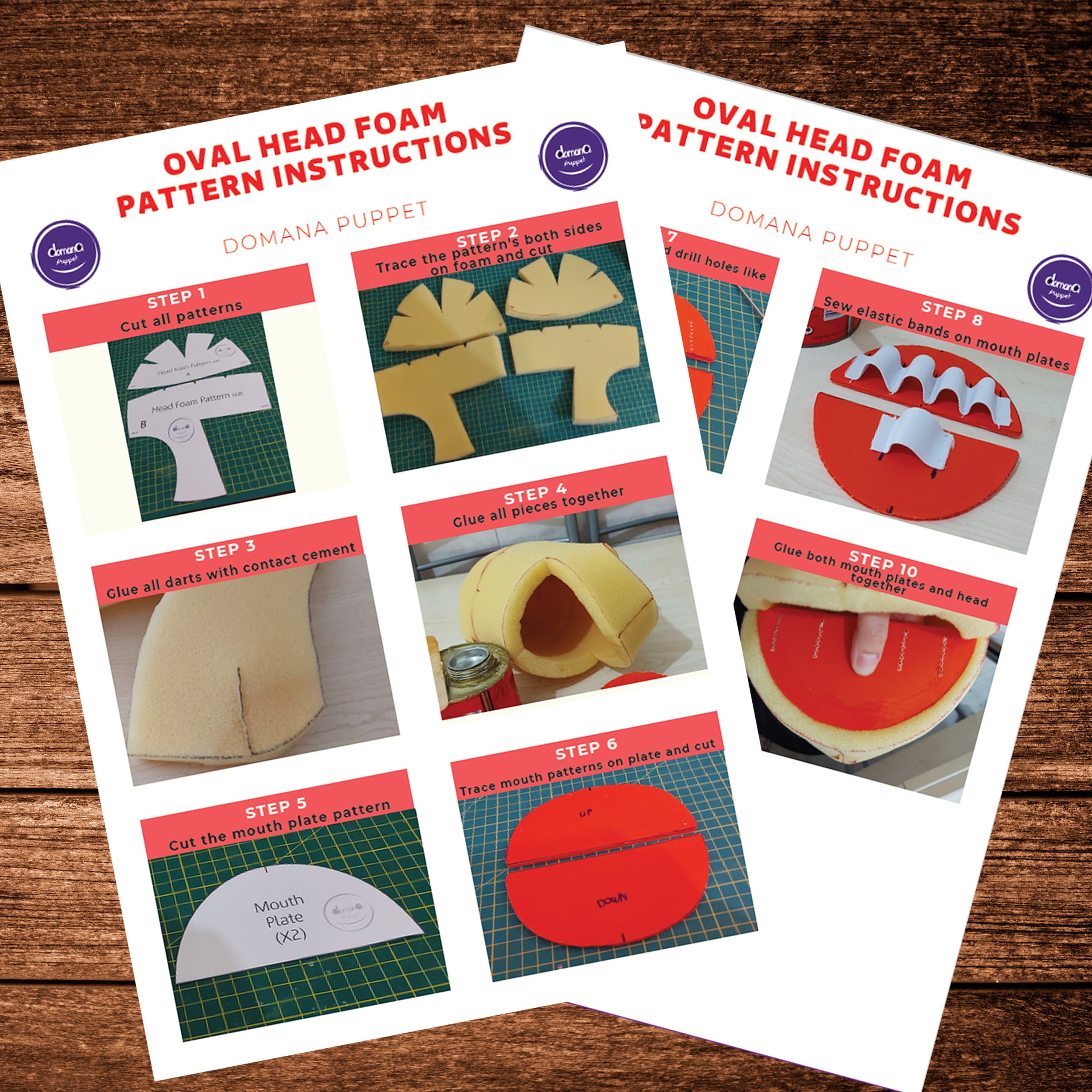 Oval HEAD FOAM PATTERN Pdf File Digital Download - Etsy