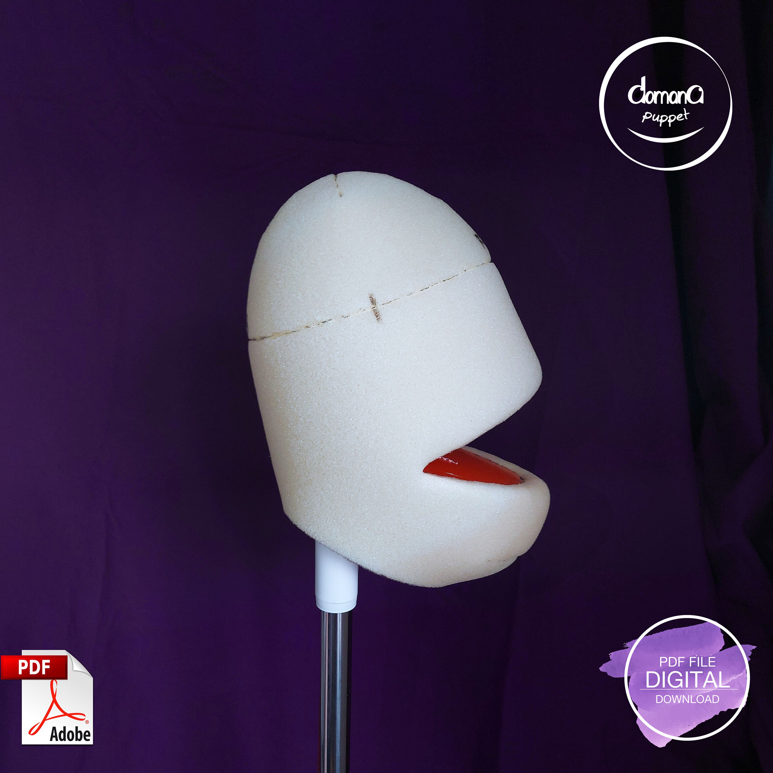 Oval Head Big Chin Puppet Foam PATTERN PDF File DIGITAL Download - Etsy