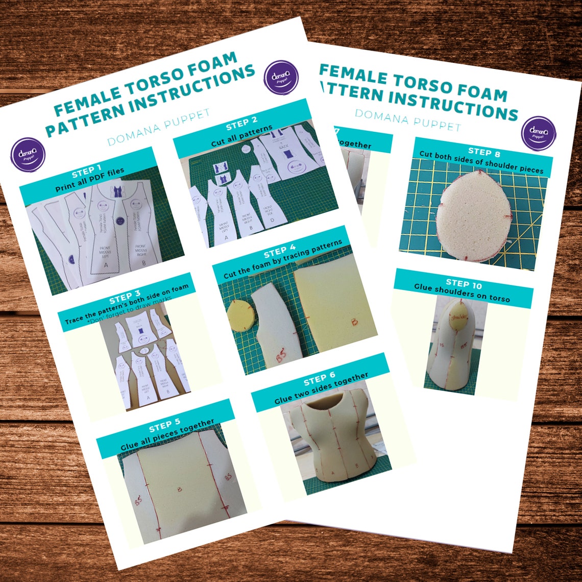 Female PUPPET TORSO Foam PATTERN Pdf File Digital Download - Etsy