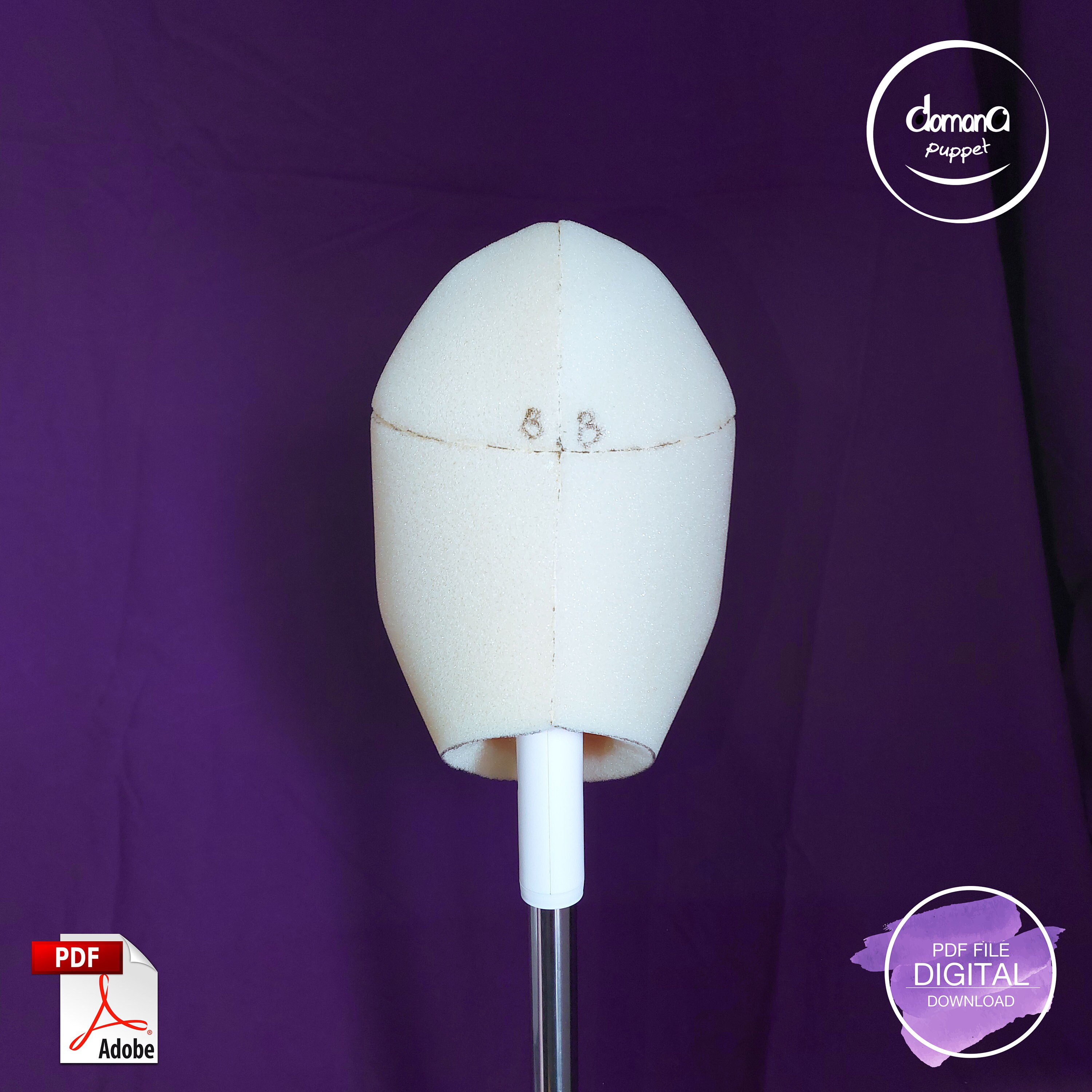 Oval Head Big Chin Puppet Foam PATTERN PDF File DIGITAL - Etsy