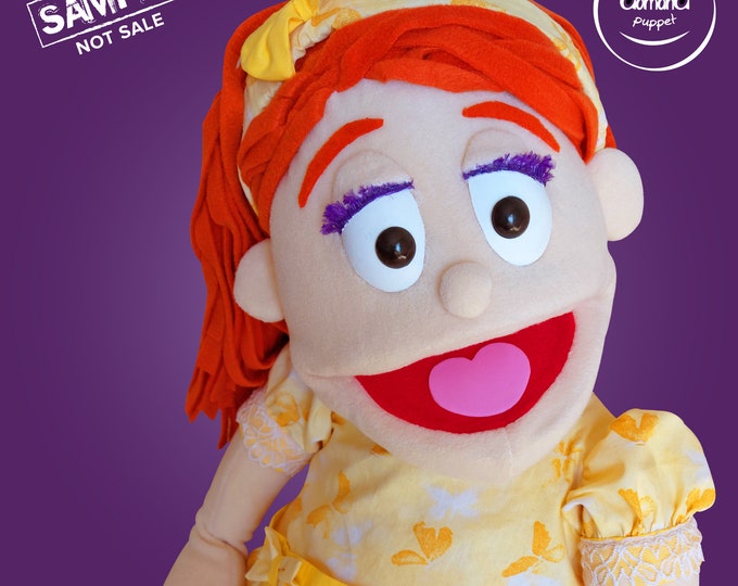 Cute GIRL PUPPET CUSTOM Professional Hand Rod Puppet Full Body - Etsy