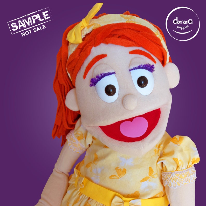 Cute GIRL PUPPET - CUSTOM Professional Hand Rod Puppet - Full Body - Etsy