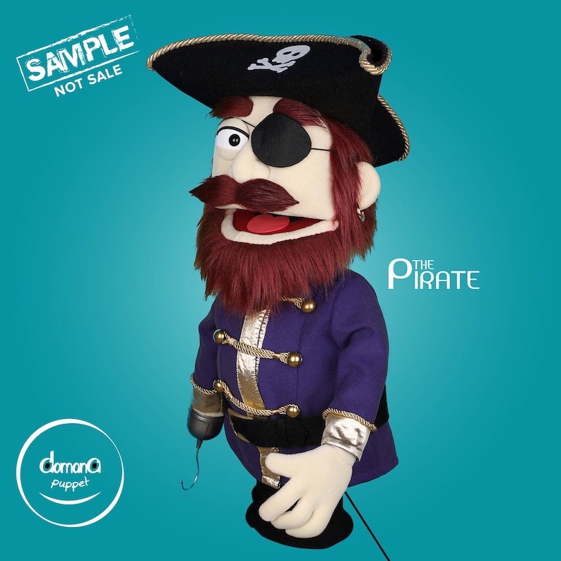 PIRATE PUPPET CUSTOM Professional Hand Rod Puppet Half Body - Etsy