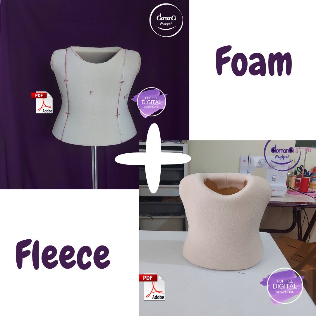 Puppet Male Torso FOAM and FLEECE PATTERNS Pdf File Digital Download - Etsy