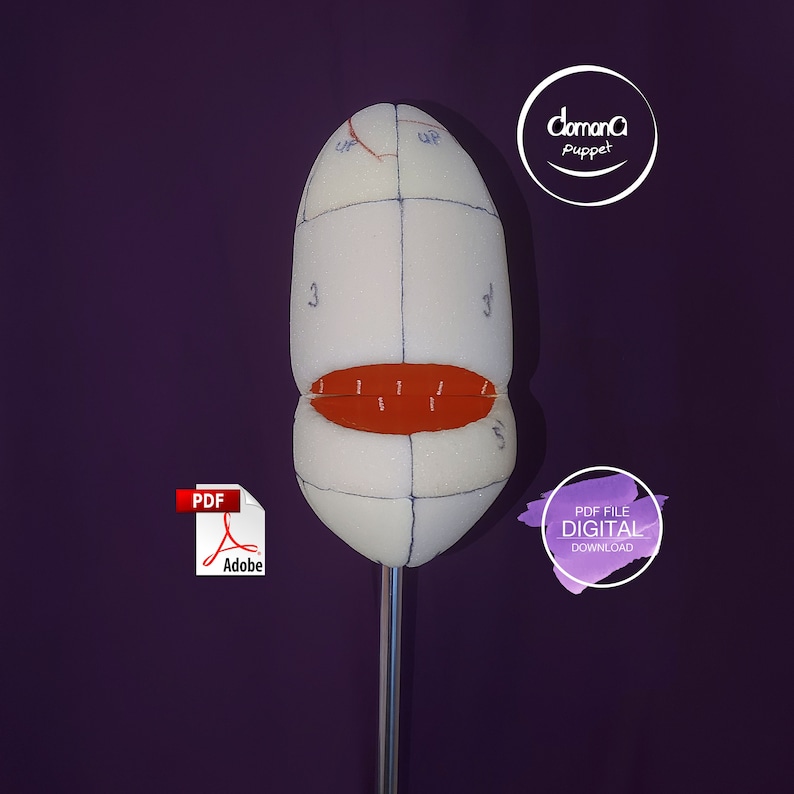 Big Mouth big Chin Puppet HEAD FOAM PATTERN Pdf File Digital - Etsy