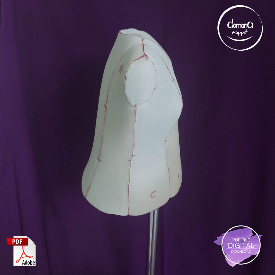 Female PUPPET TORSO Foam PATTERN Pdf File Digital Download - Etsy