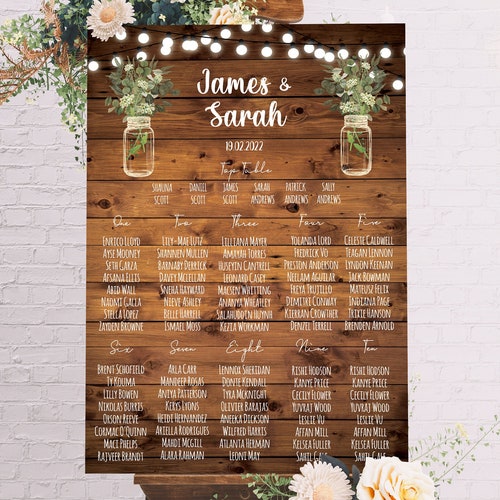 Rustic Wedding Table Plan Table Seating Plan Find Your - Etsy UK