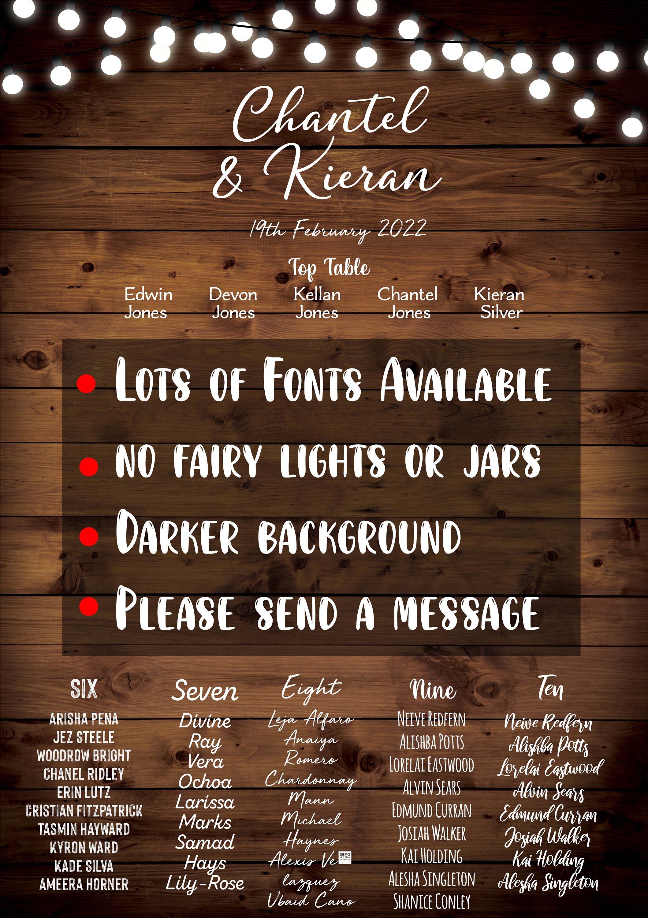 Rustic Wedding Table Plan Table Seating Plan Find Your - Etsy UK