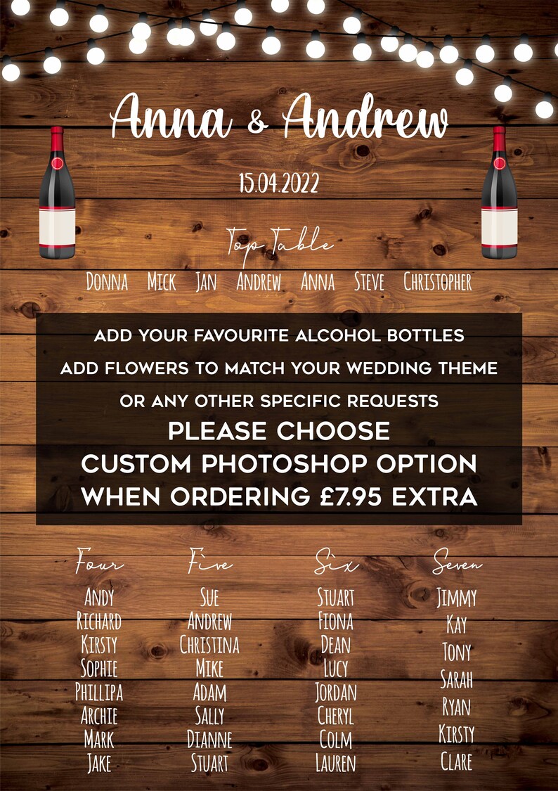 Rustic Wedding Table Plan Table Seating Plan Find Your - Etsy UK
