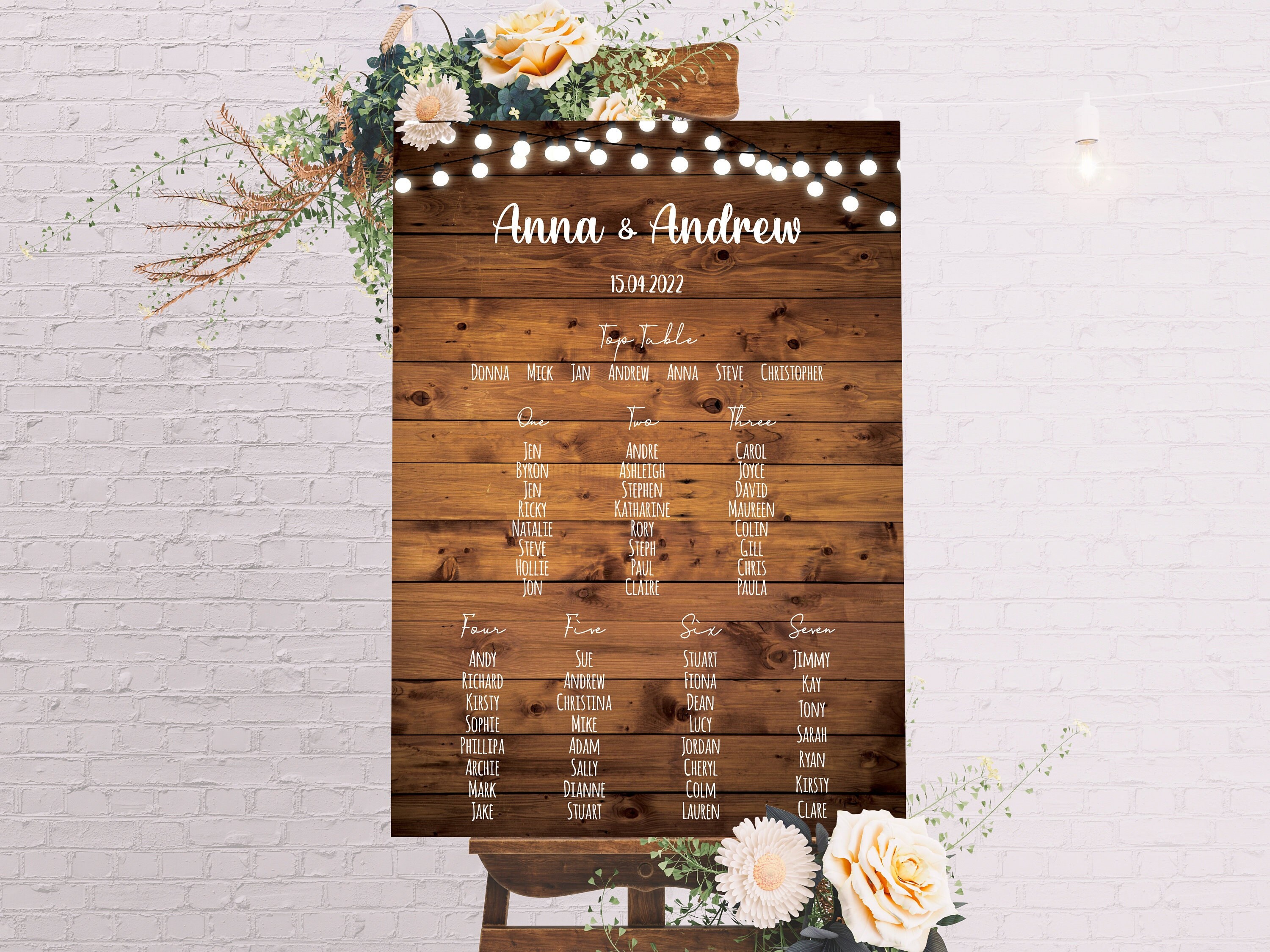 Rustic Wedding Table Plan Table Seating Plan Find Your - Etsy UK