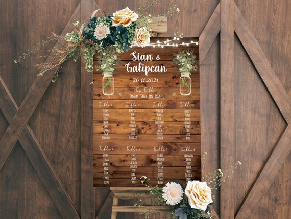 Rustic Wedding Table Plan Table Seating Plan Find Your | Etsy
