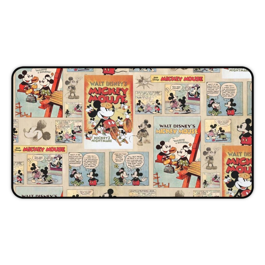 Disney Inspired Desk Mat / Mickey Comics / Office Supplies / Mouse Pad ...