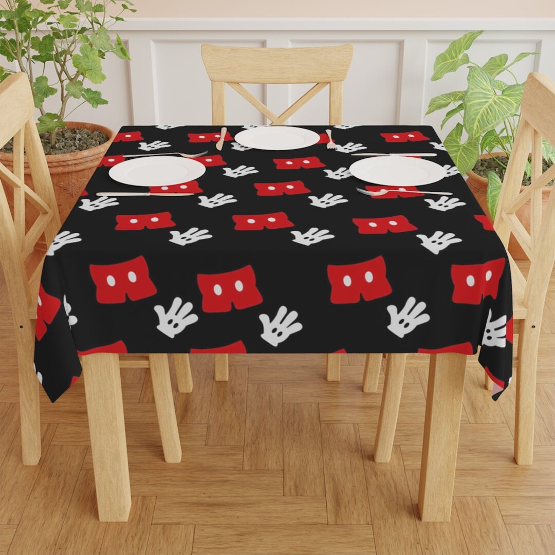 Disney Inspired Square Table Cloth / Red and White / Mickey Shorts ...