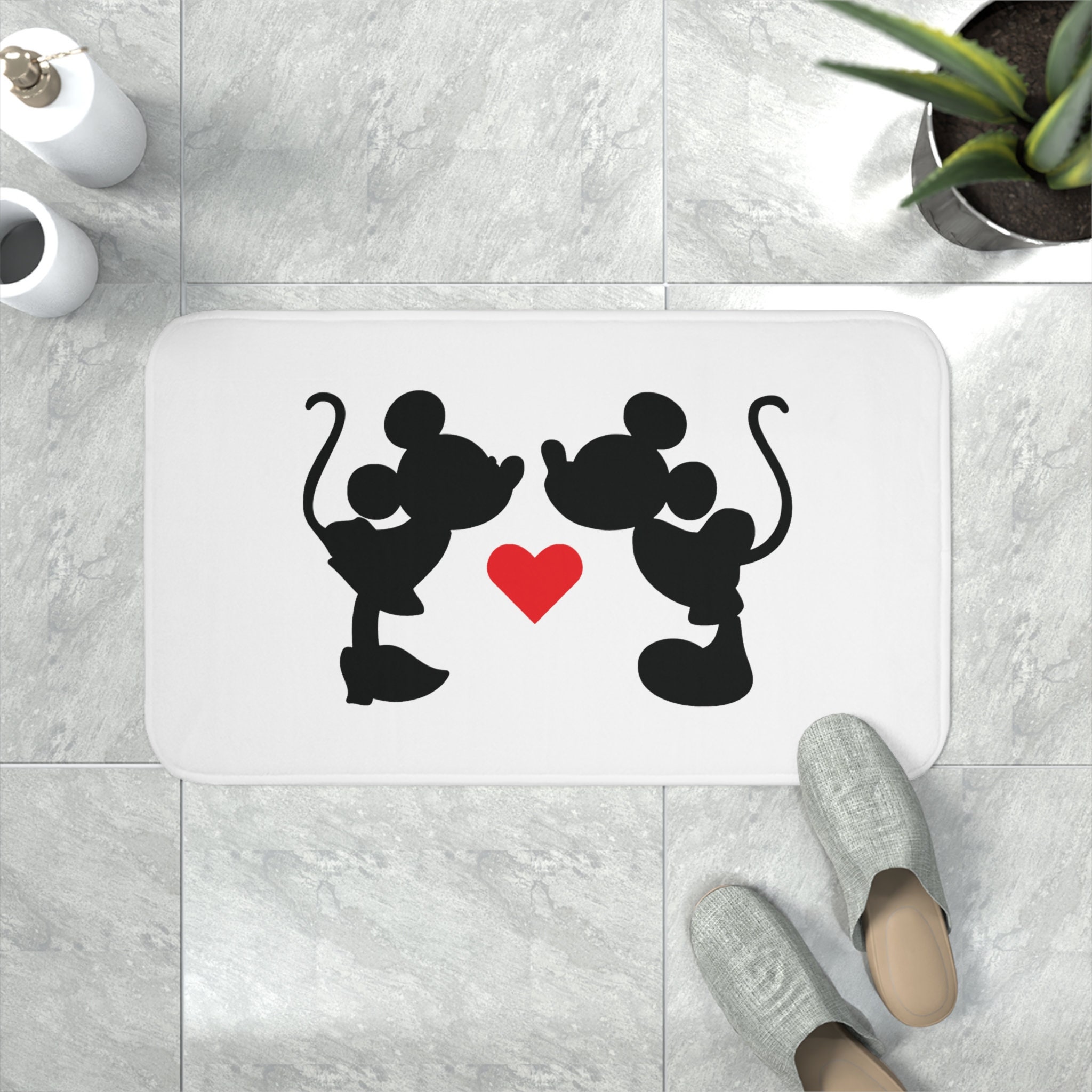 Mickey And Minnie Disney Bath Mat, Disney Bathroom Decor sold by ...