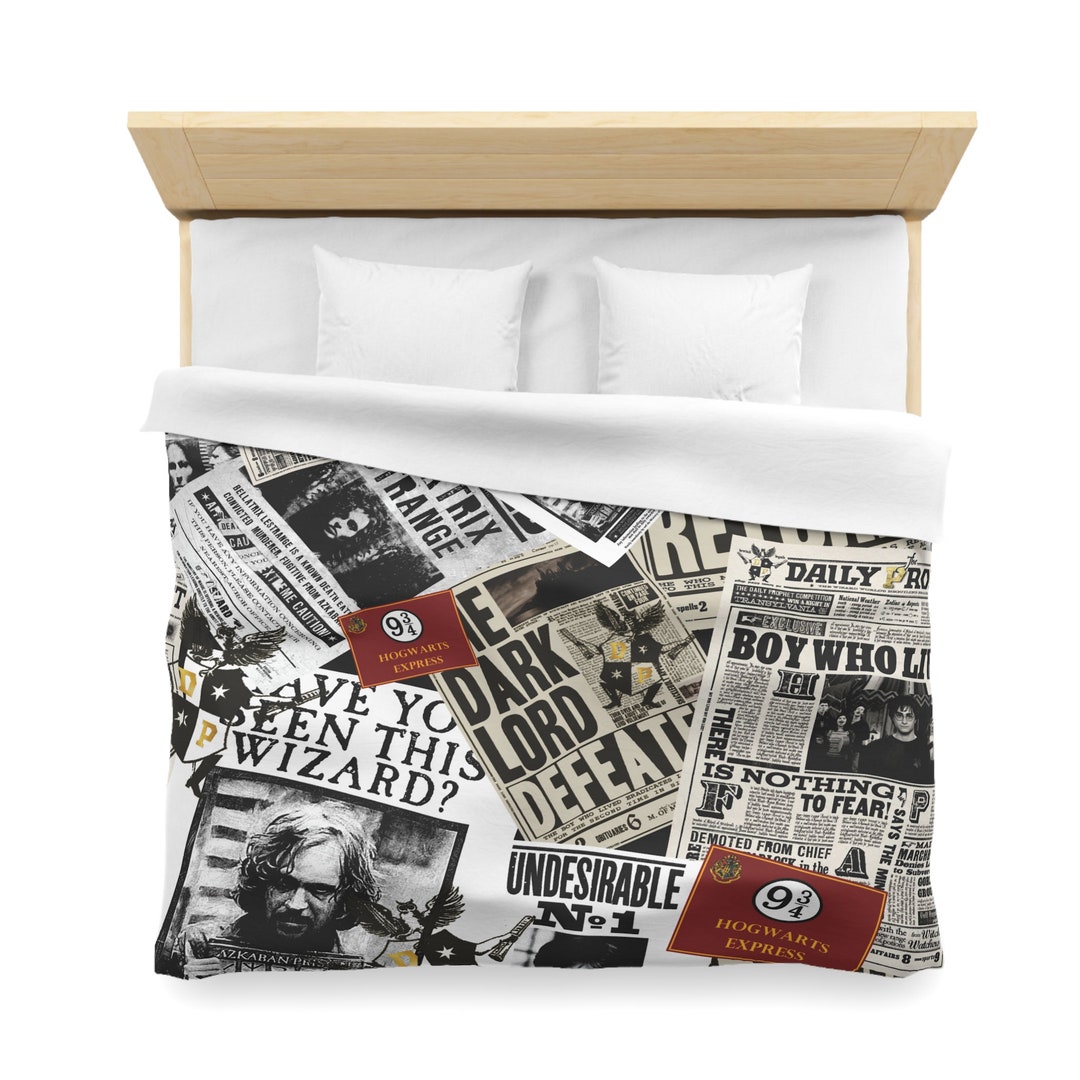 Daily Prophet Duvet Cover / Harry Potter Inspired Bedding / Microfiber ...