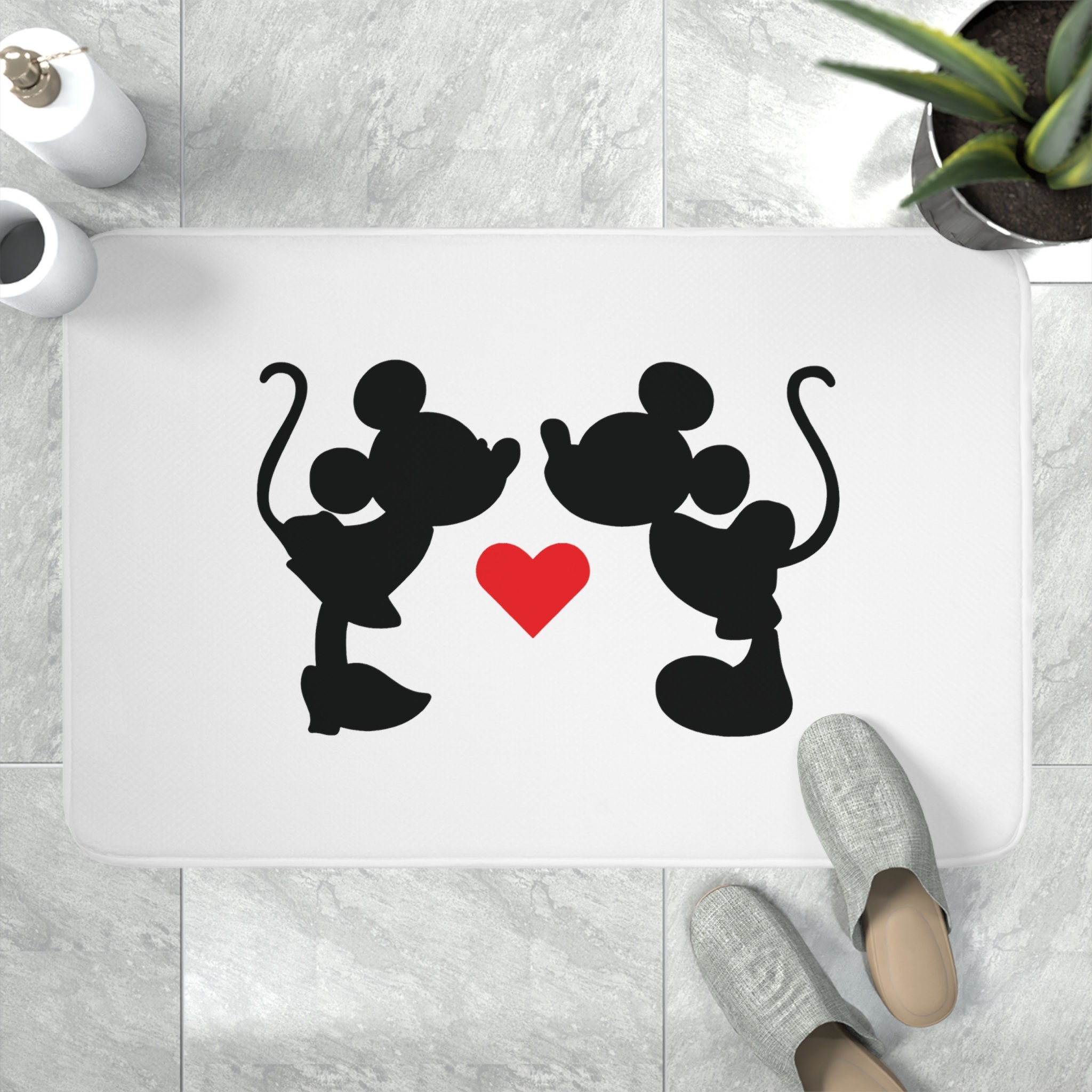 Mickey And Minnie Disney Bath Mat, Disney Bathroom Decor sold by ...