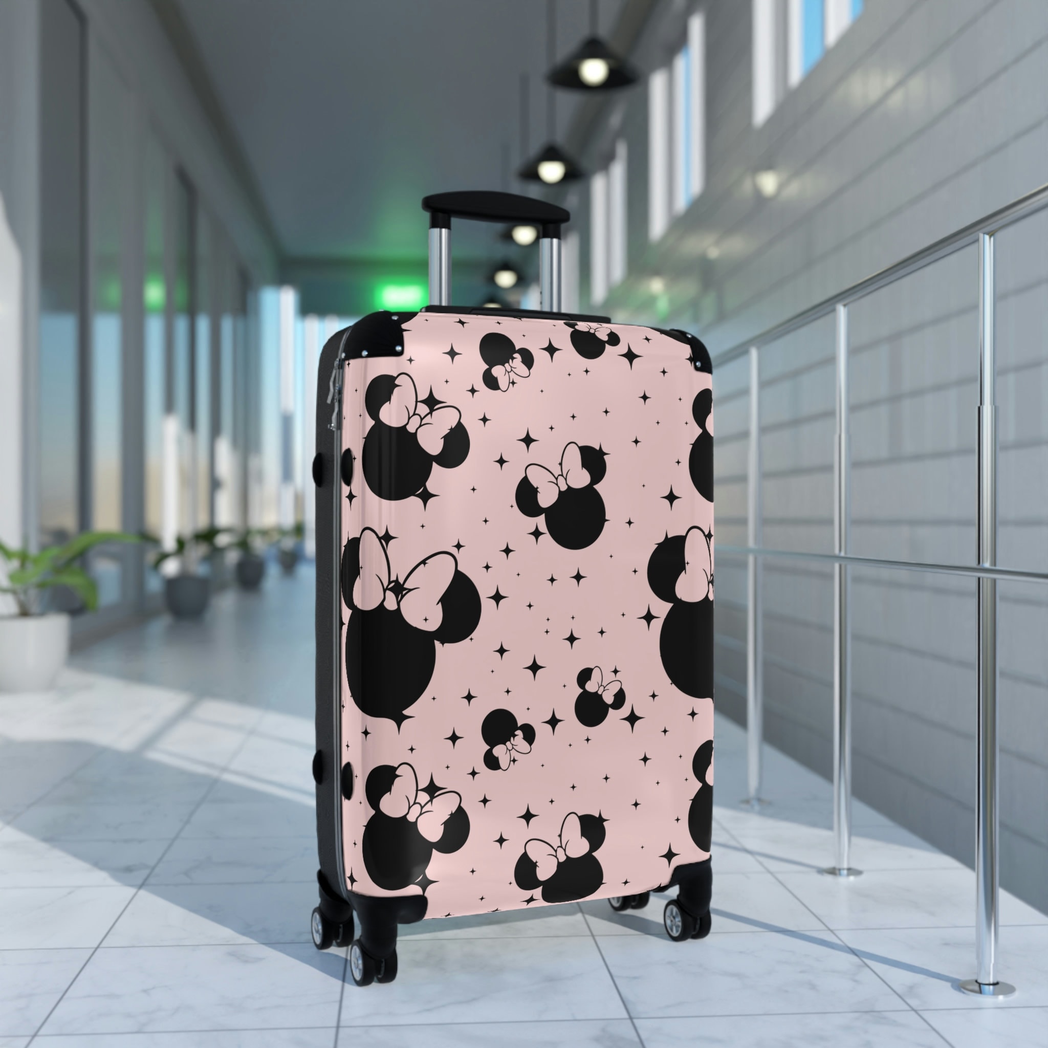 Disney Inspired Travel Luggage / Pink Minnie Wheeled Suitcase Designed ...