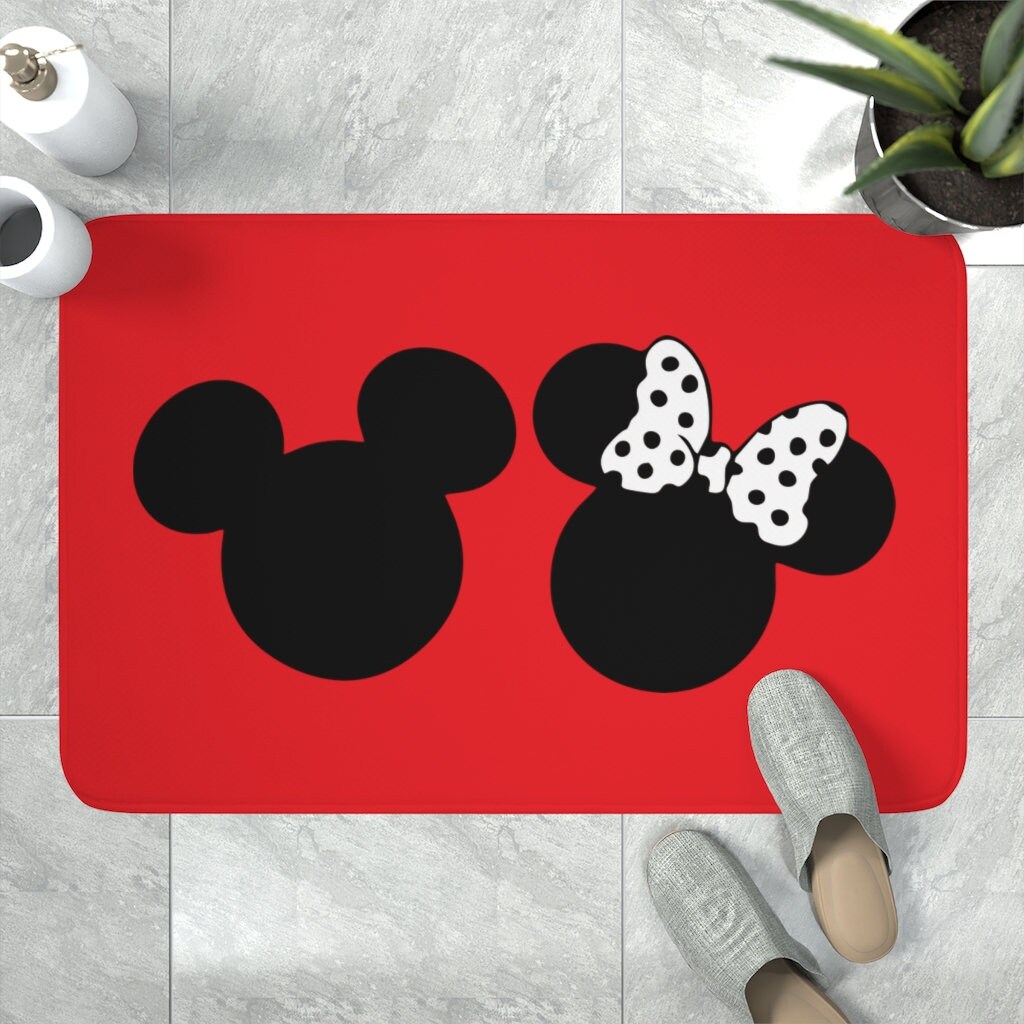 Mickey And Minnie Disney Bath Mat, Disney Bathroom Decor sold by Aili ...
