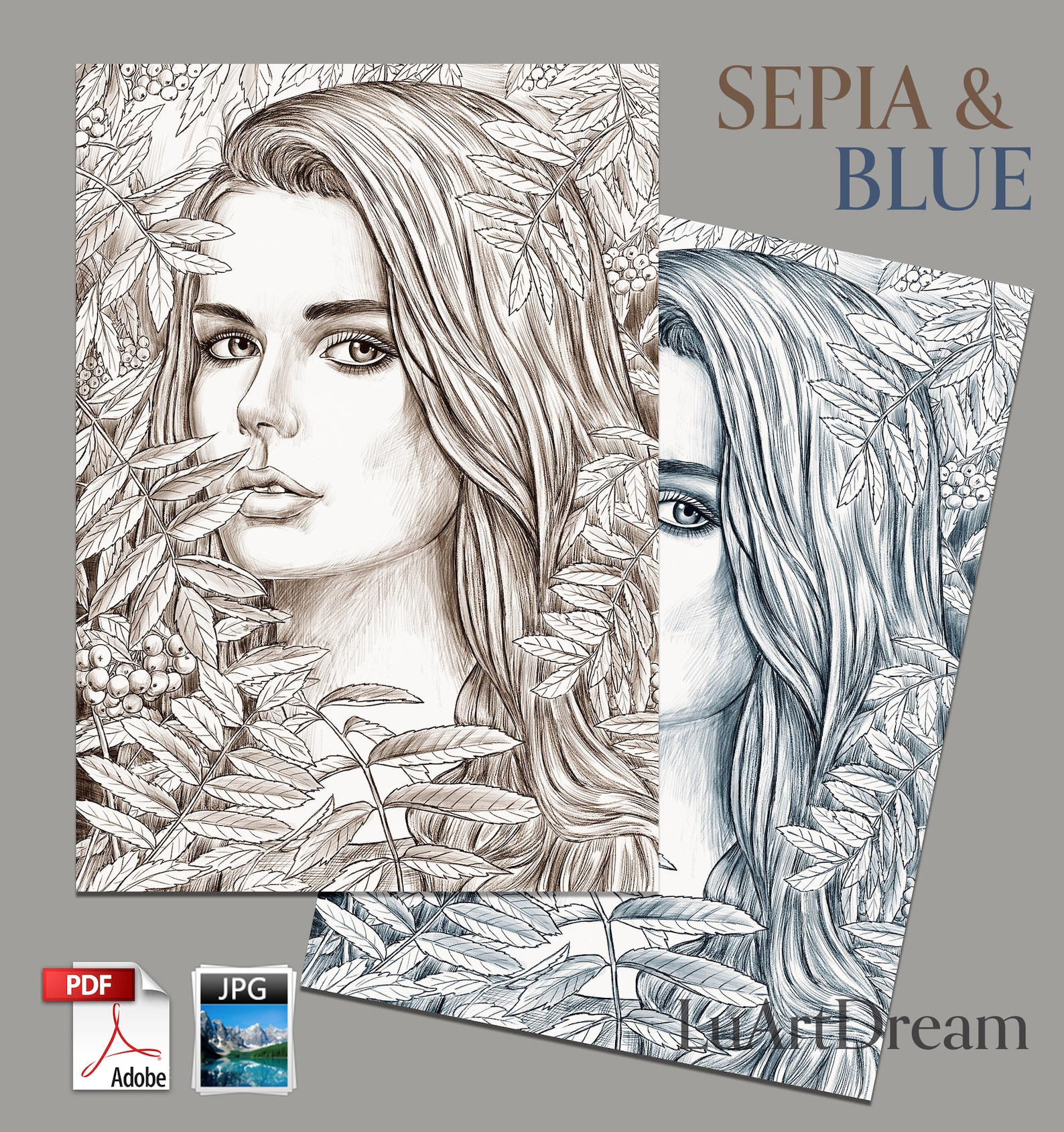 Rowan Coloring Page Digital Download Illustration PDF JPG - Etsy