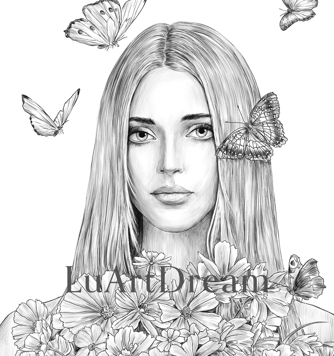 Cosmea Flowers - Coloring Page - Digital Download Illustration PDF JPG ...