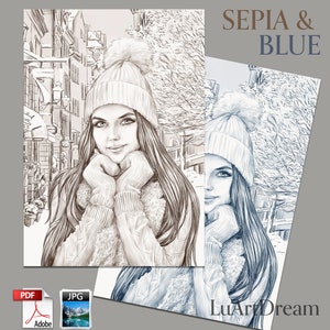 Set of Coloring Pages 50% off Printable Adult Colouring Pages Portrait ...