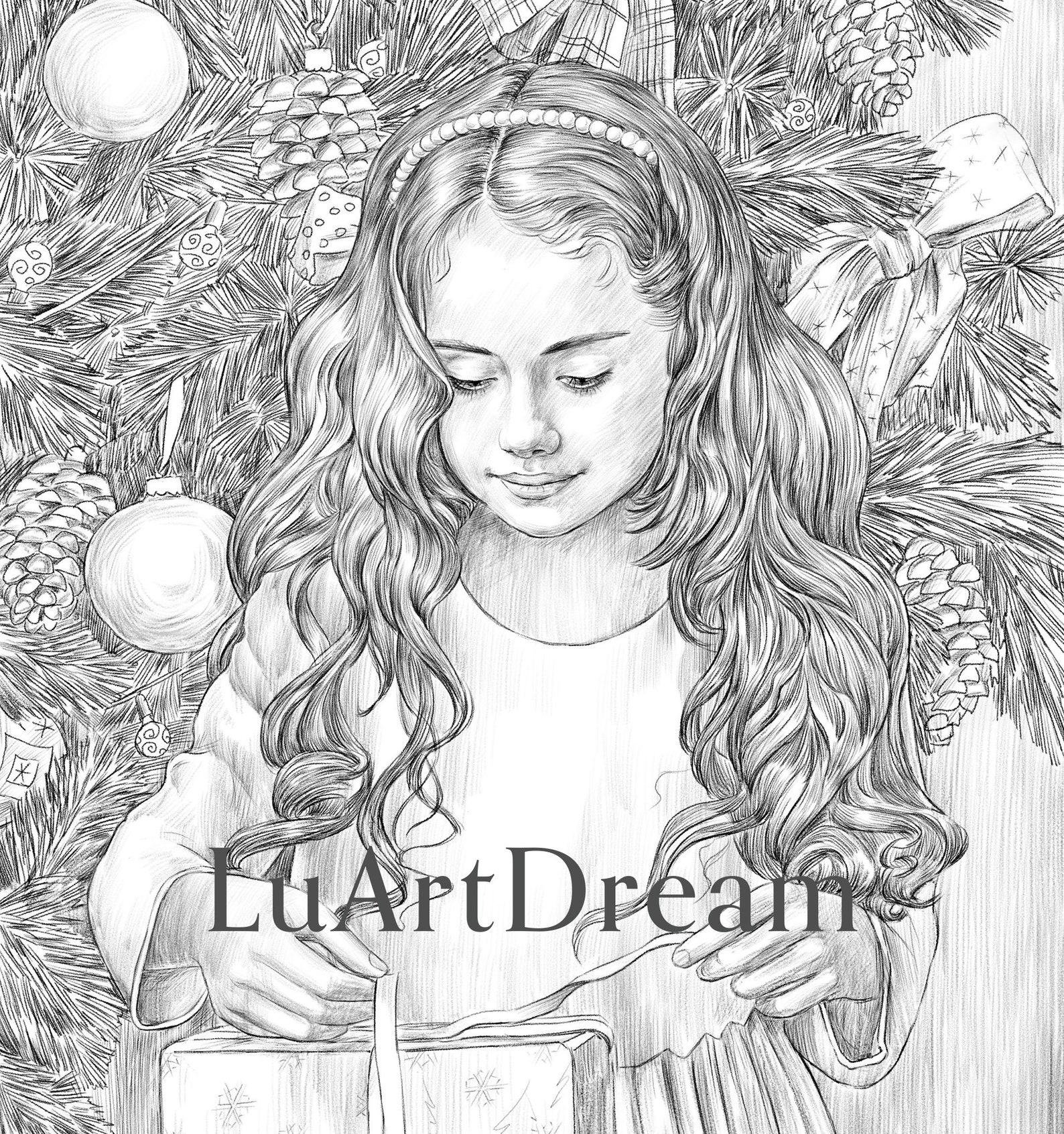 Christmas Gift Coloring Page Digital Download Illustration - Etsy