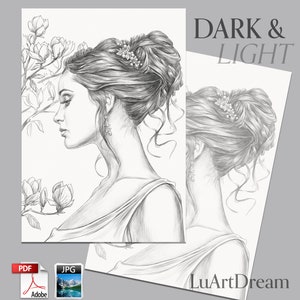 Set of Coloring Pages 50% off Printable Adult Colouring Pages Portrait ...