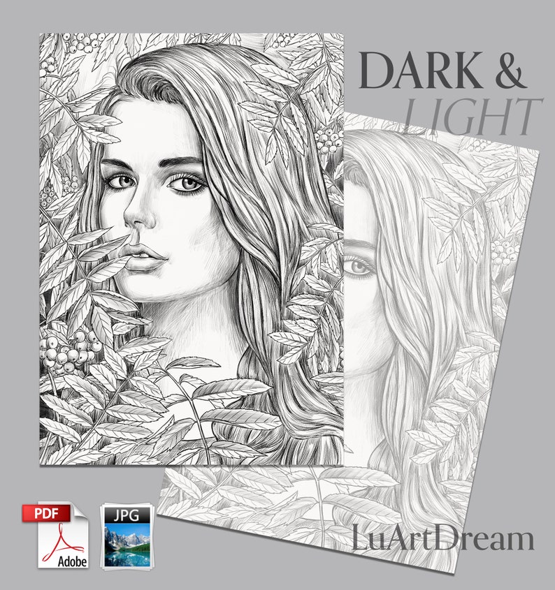 Rowan Coloring Page Digital Download Illustration PDF JPG - Etsy