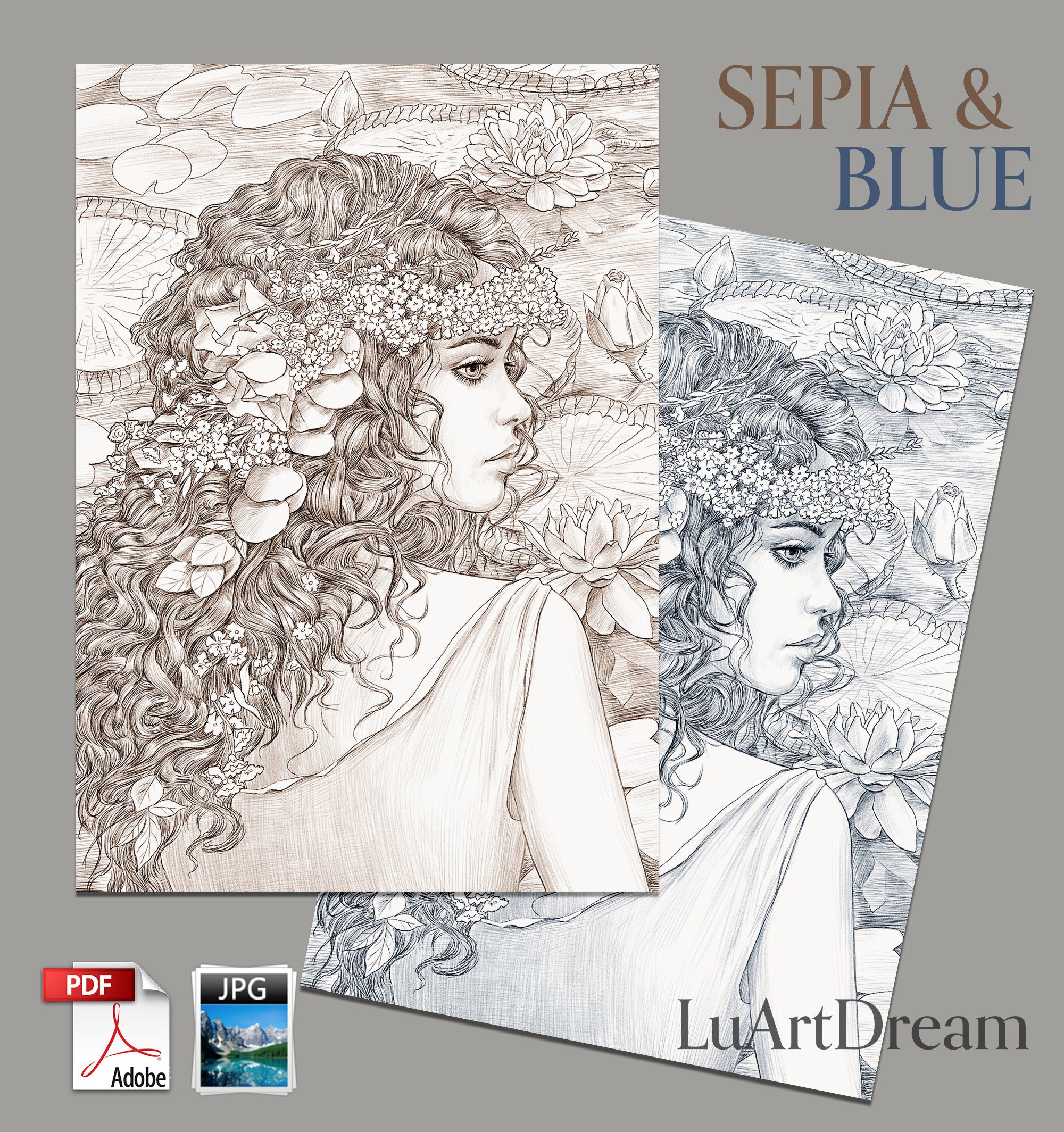 Amazon Water Lily Coloring Page Digital Download - Etsy