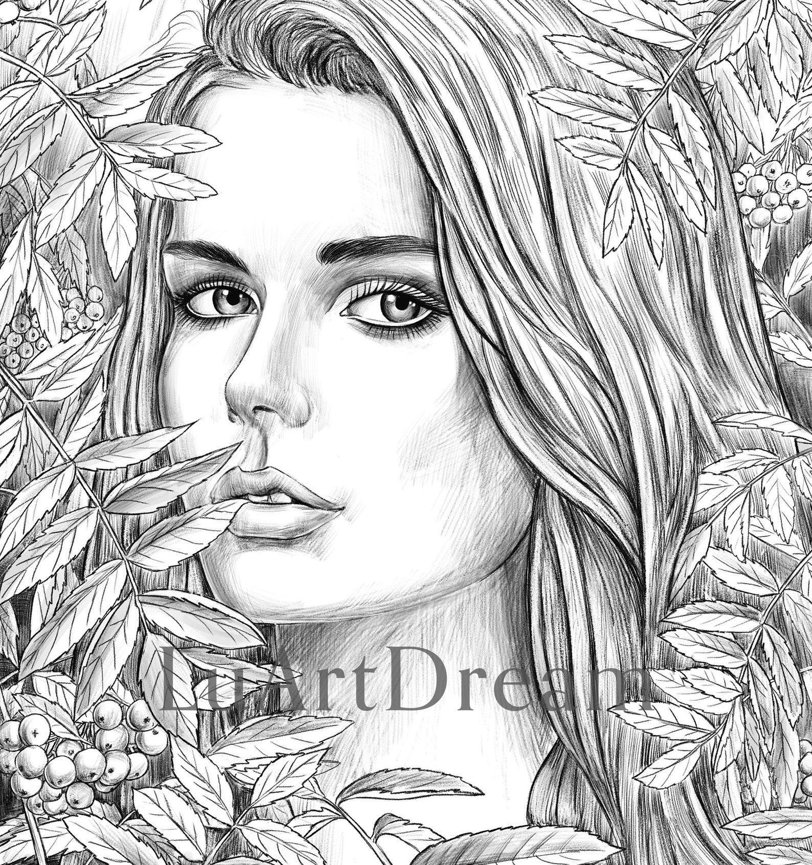 Rowan Coloring Page Digital Download Illustration PDF JPG - Etsy