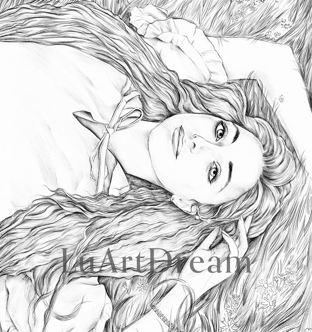 Melody of Summer - Adult Coloring Page - Printable Grayscale Coloring ...